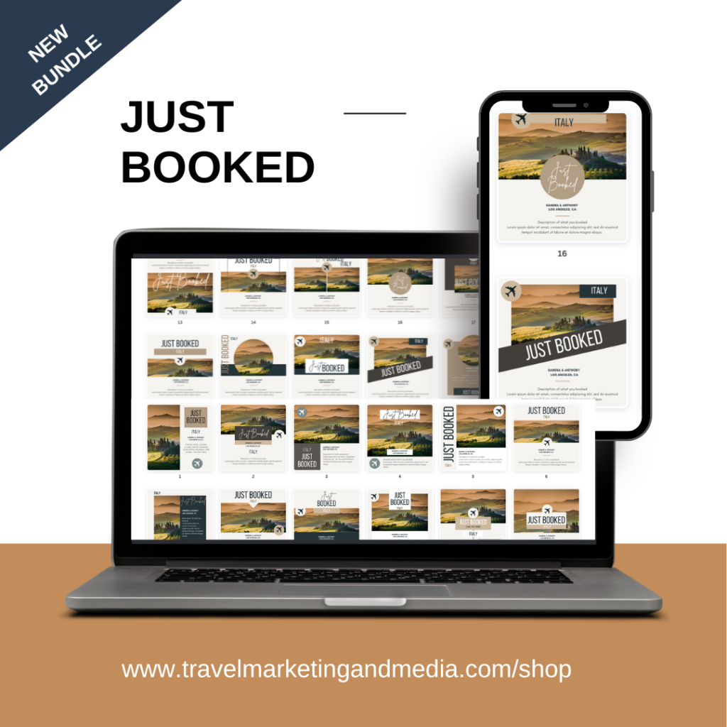 “Just Booked” Template – TRAVEL MARKETING & MEDIA